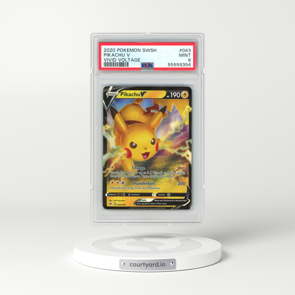 2020 Pokémon Sword & Shield Vivid Voltage #043 Pikachu V - Holo (PSA 9 ...