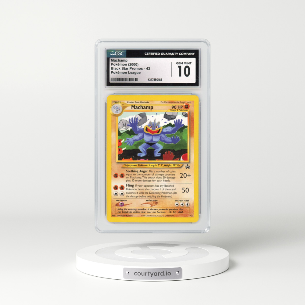 1999 Black Star Promos #43 Machamp - Pokémon League (CGC 10 GEM MINT ...